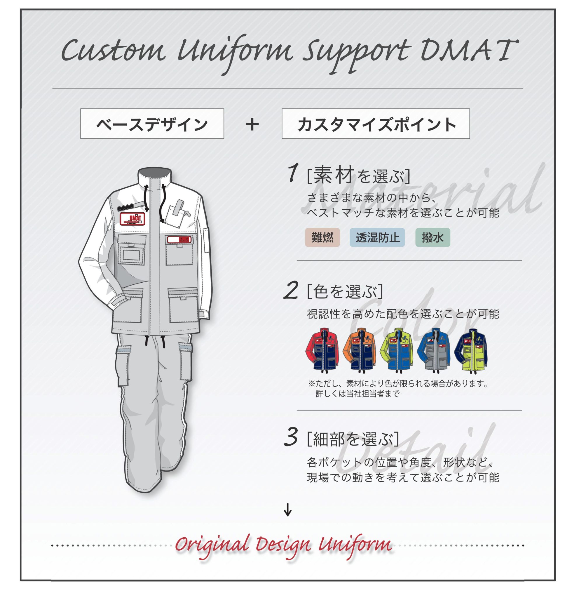 DMAT 、ドクターヘリ 、 ドクターカー 、災害支援ナース ユニフォーム、